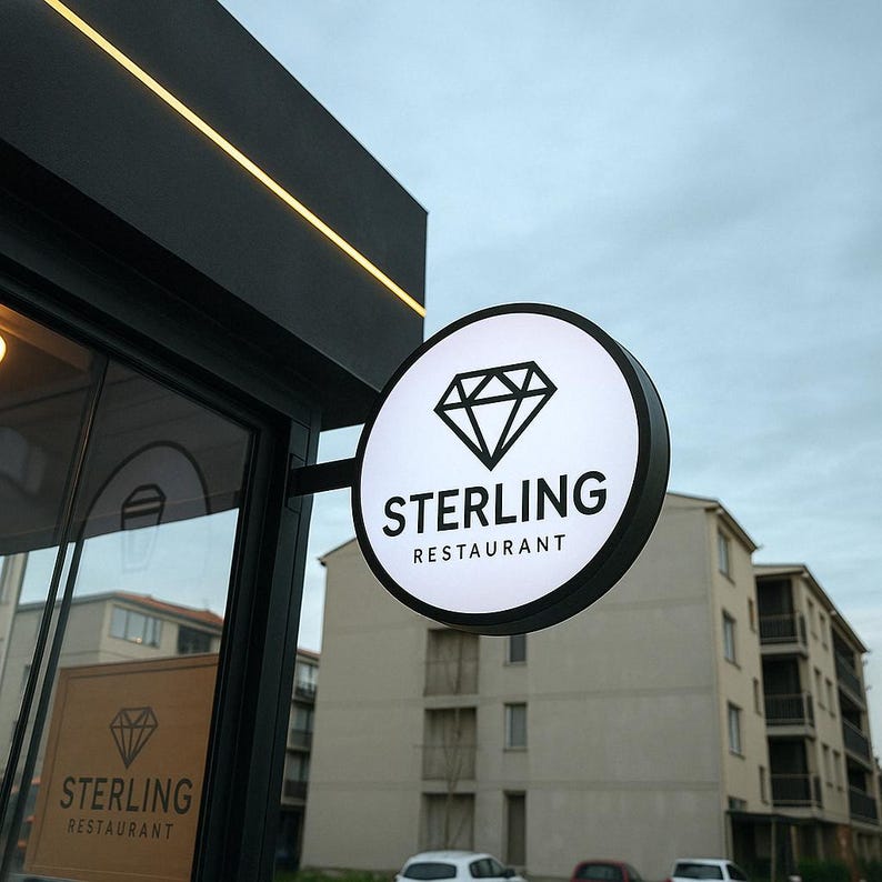 LED Backlit Metal Lightbox Sign – Durable Outdoor Business Sign, 3D ...