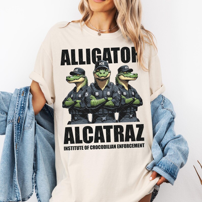 Alligator Alcatraz ICE PNG SVG, Reptile Law Enforcer Graphic, Alligator ...