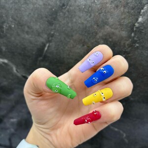 Eye Nail Design, Colorful Googly Eyes Nail Art, Cute Nail Decor, Multi ...