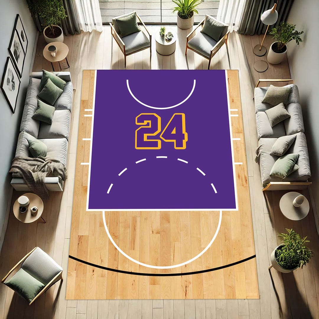 Basketball Court Rug, Boy Room Decor, Sports Fan Gift, Basketball ...