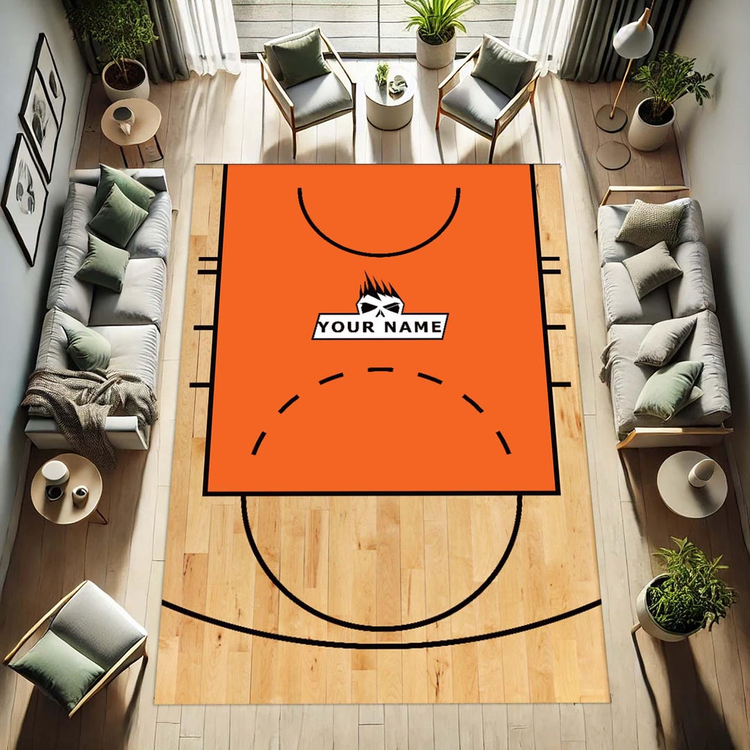 Basketball Court Rug, Custom Sports Rug, Kids Room Decor, Boys Bedroom ...