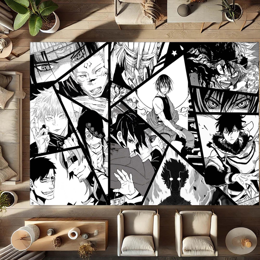 Anime Rug, Manga Carpet, Otaku Room Decor, Japanese Comic Art Rug ...