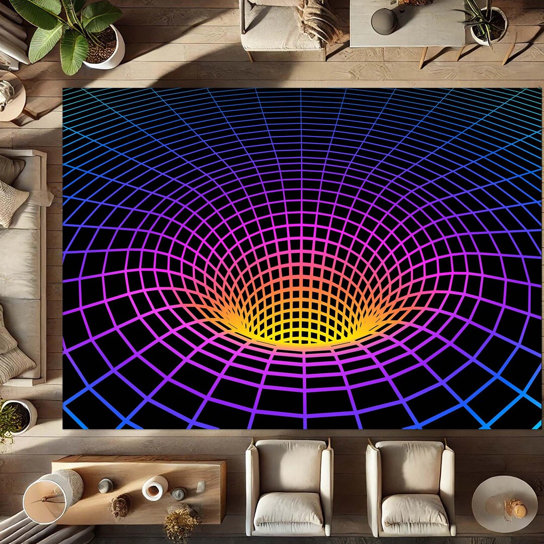 Optical Illusion Rug, Trippy Floor Rug, 3D Effect Carpet, Modern Rug ...