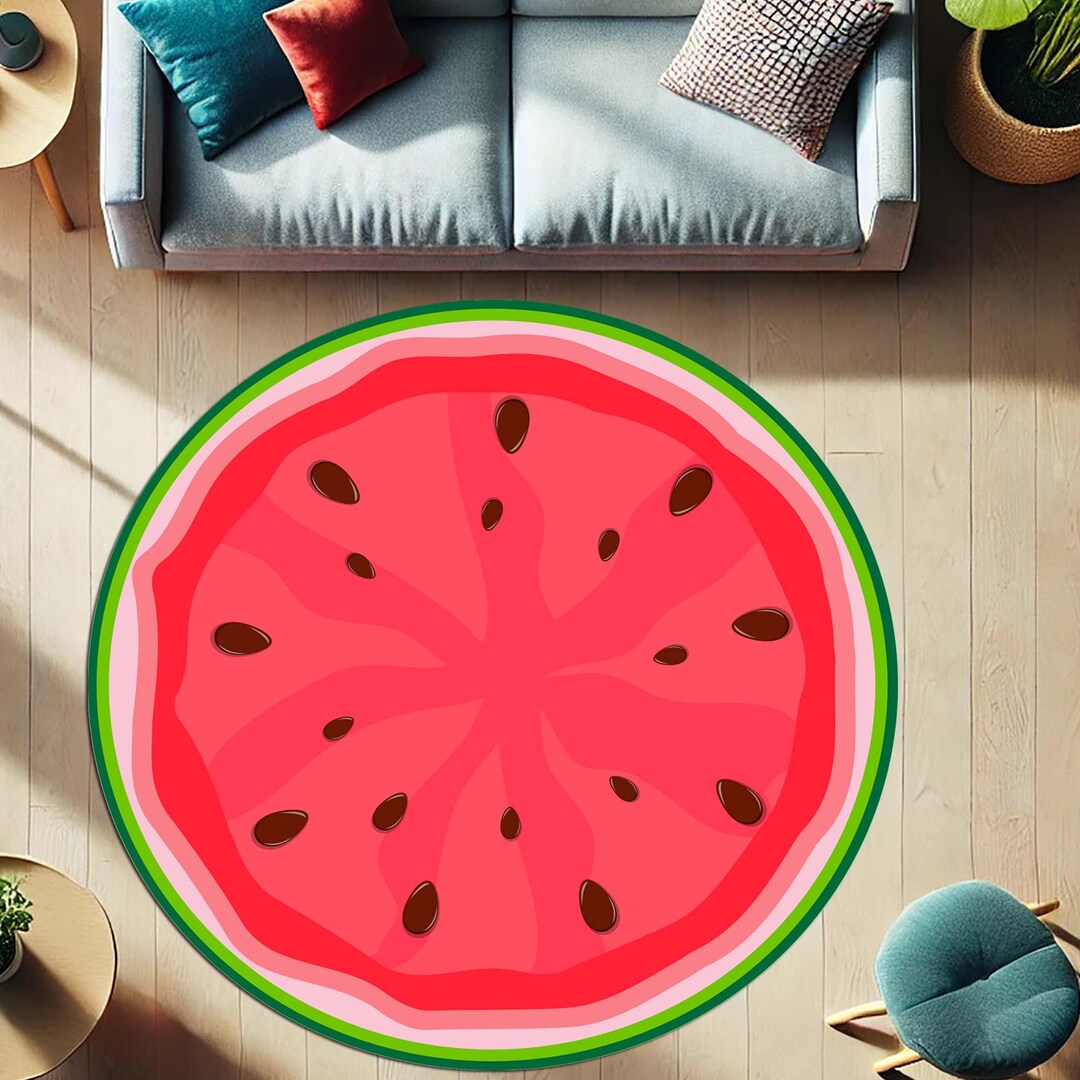 Watermelon Rug, Juicy Fruit Floor Mat, Summer Carpet Decor,kids ...