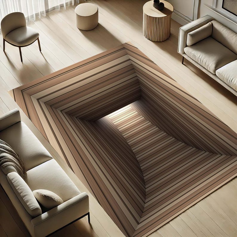 3D Illusion Rug, Optical Illusion Carpet, Modern Tunnel Rug, Visual ...