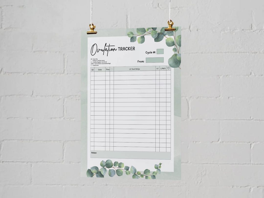 Ovulation Tracker Printable | Cycle Tracking Sheet | Fertility PDF ...