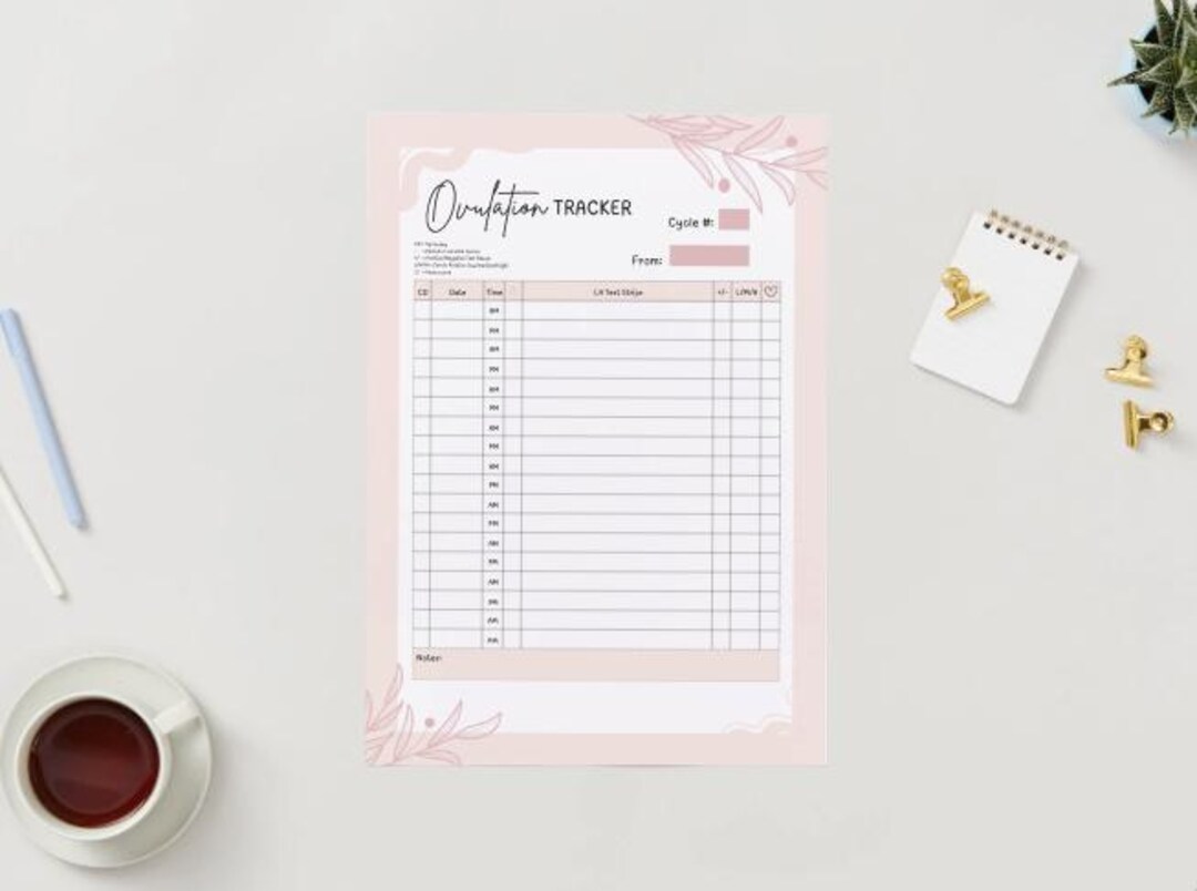 Ovulation Tracker Printable | Cycle Tracking Sheet | Fertility PDF ...
