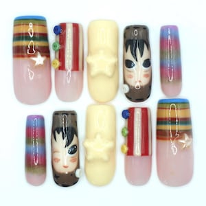 Funky Striped Nails - Etsy UK