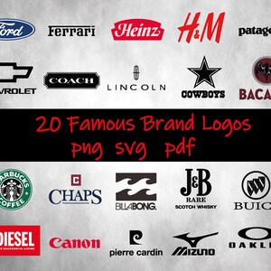 Famous Brand Logos, SVG-PNG-PDF-, T-shirt, Mug, Sticker, Hoodie, Cricut ...