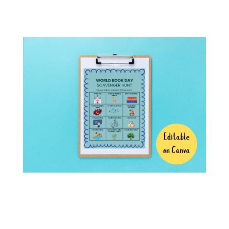 World Book Day Scavenger Hunt Downloadable Template - Etsy