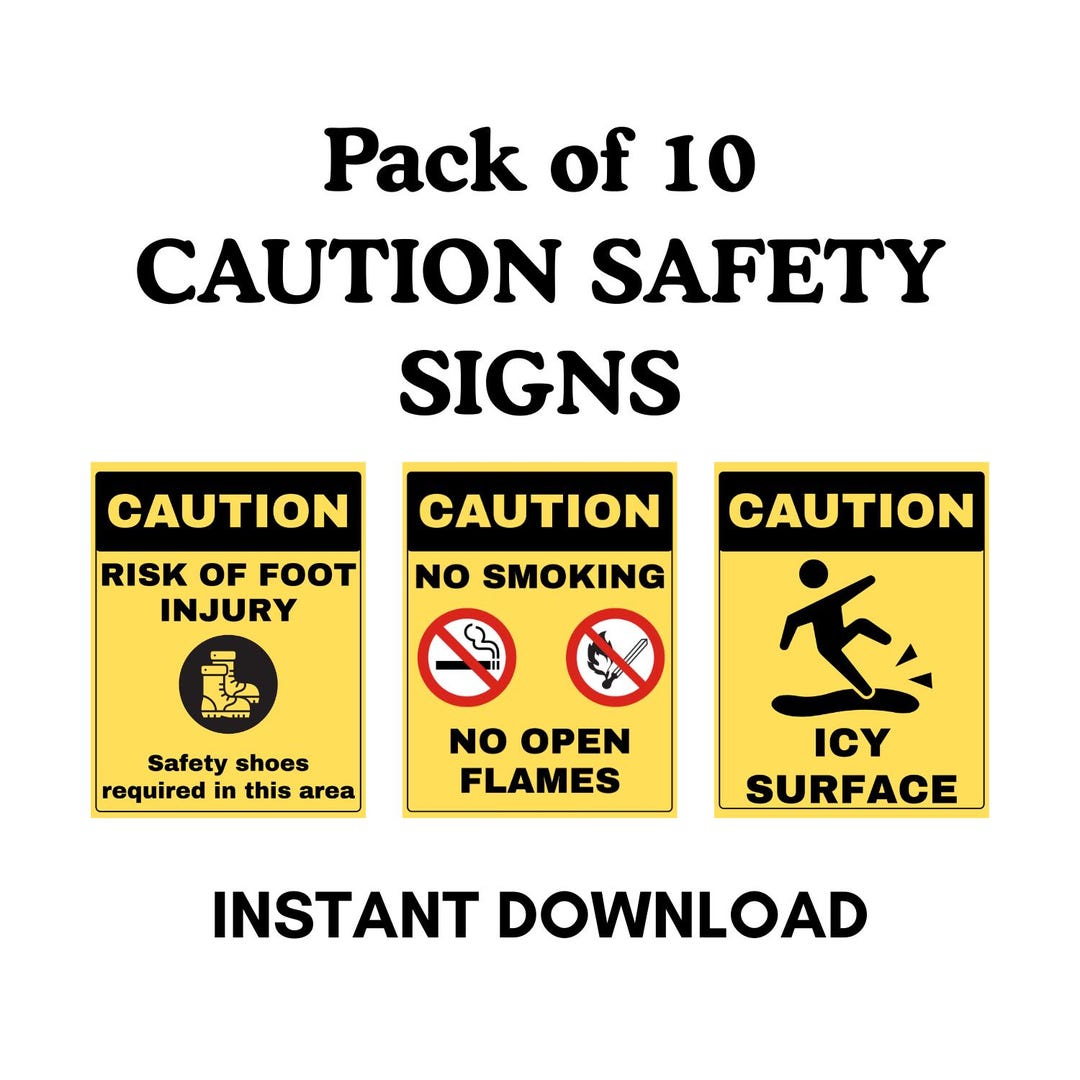 Caution Safety Signs: OSHA/ANSI Compliant Workplace Posters (digital ...
