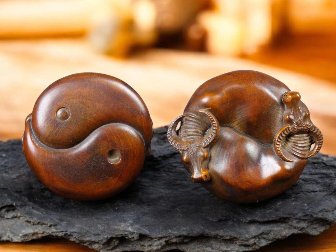 Handcrafted Lightning Wood Bull Yin Yang Charm – Taoist Spiritual ...