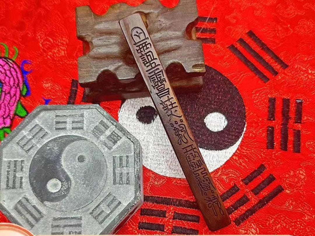 Handcrafted Tianpeng Ruler: Lightning Struck Jujube Wood Taoist ...