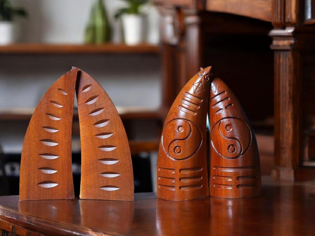 Taoist Divination Holy Cups: Lightning-struck Jujube Wood Fortune ...