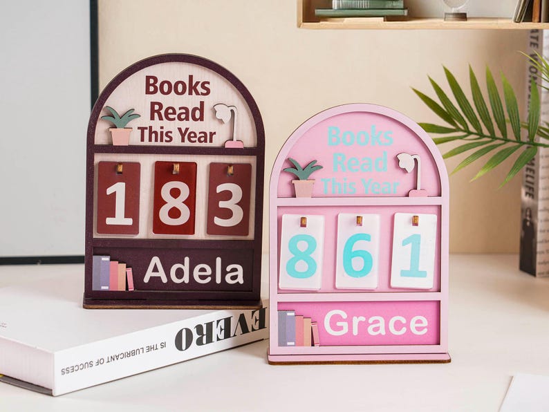 Custom Wooden Books Read Tracker, Personalized Book Counter - Etsy