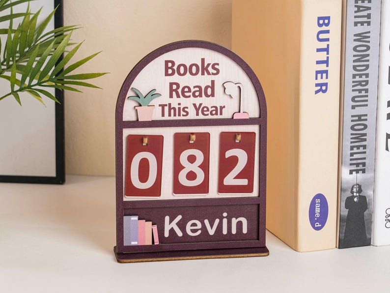 Custom Wooden Books Read Tracker, Personalized Book Counter - Etsy