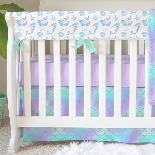 Baby Girl Crib Bedding Set Mermaid Nursery Bedding Seashell - Etsy