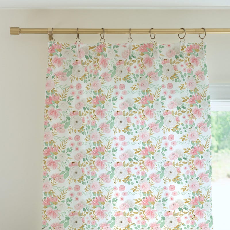 Pink Floral Curtains - Etsy