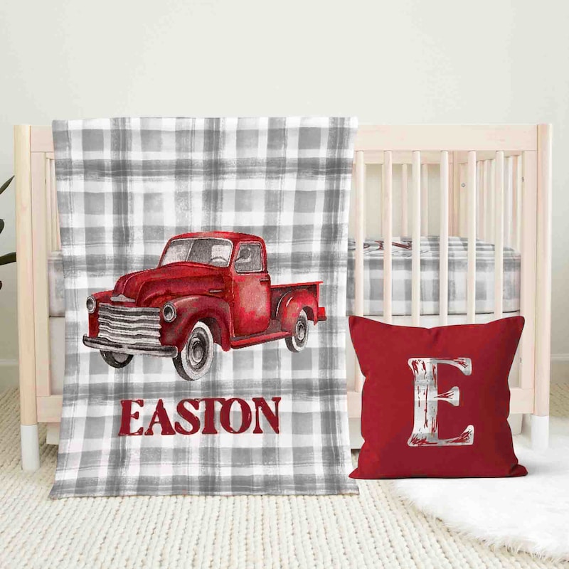Vintage Plaid Red Bedding - Etsy
