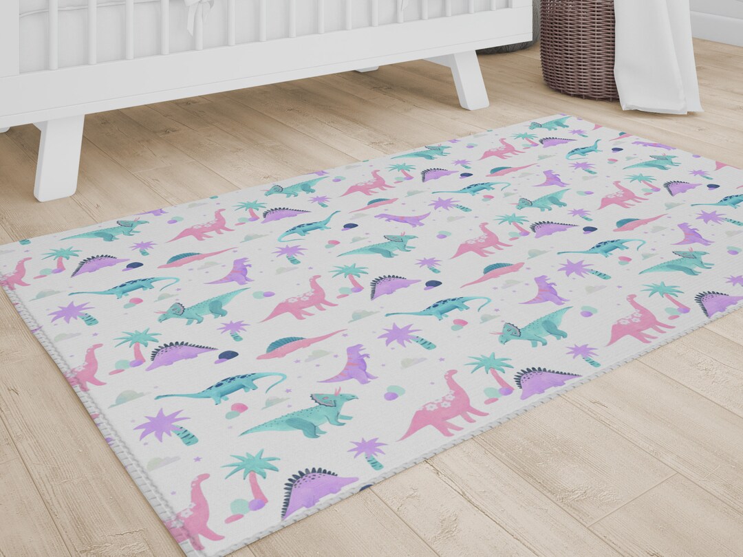 Dinosaur Area Rug, Dino Room Decor, Dino Girl, Toddler Girls Room ...