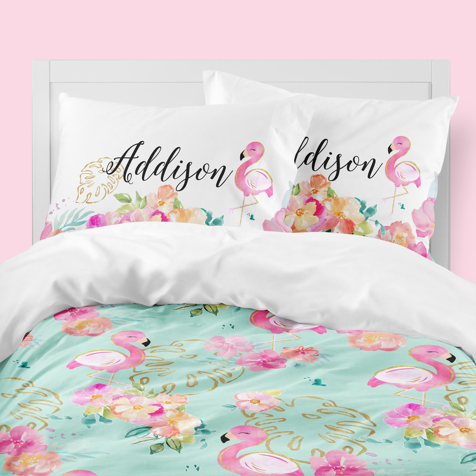 Flamingo Bedding Set Tropical Girls Room Toddler Comforter - Etsy