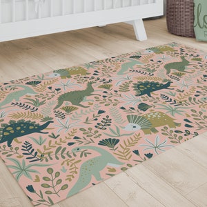 Dinosaur Garden Rug, Boho Room Decor, Dino Girl, Toddler Girls Room ...
