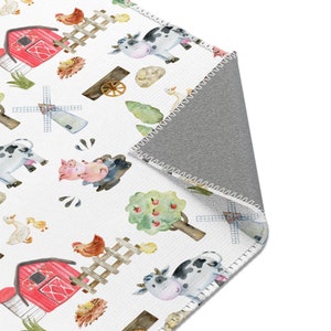 Farm Area Rug, Farm Room Decor, Farm Animal Baby Rug, Toddler Boy Room ...