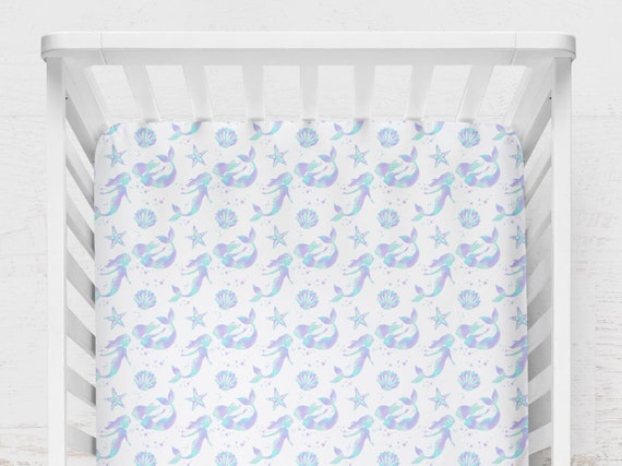 Mermaid Crib Sheet Baby Girl Crib Bedding Girl Nursery Set | Etsy