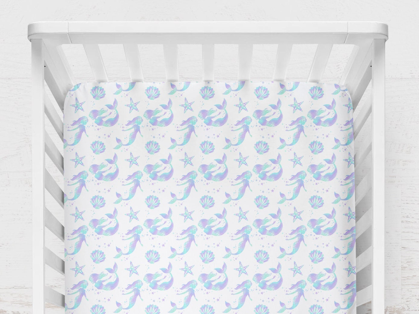 Mermaid Crib Sheet Baby Girl Crib Bedding Girl Nursery Set | Etsy