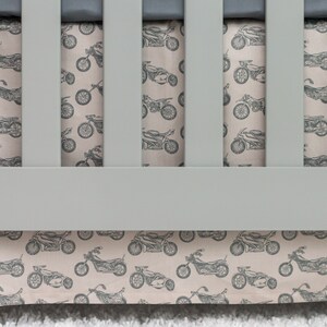 Boy Crib Bedding Set, Baby Boy Nursery Bedding, Motorcycle, Biker ...