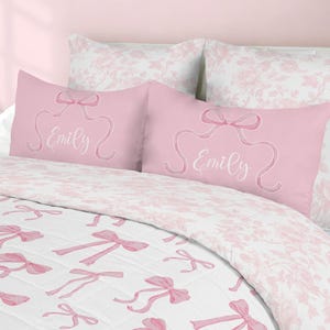 Pink Bow Bedding Set: Coquette Toile Comforter or Duvet - Etsy