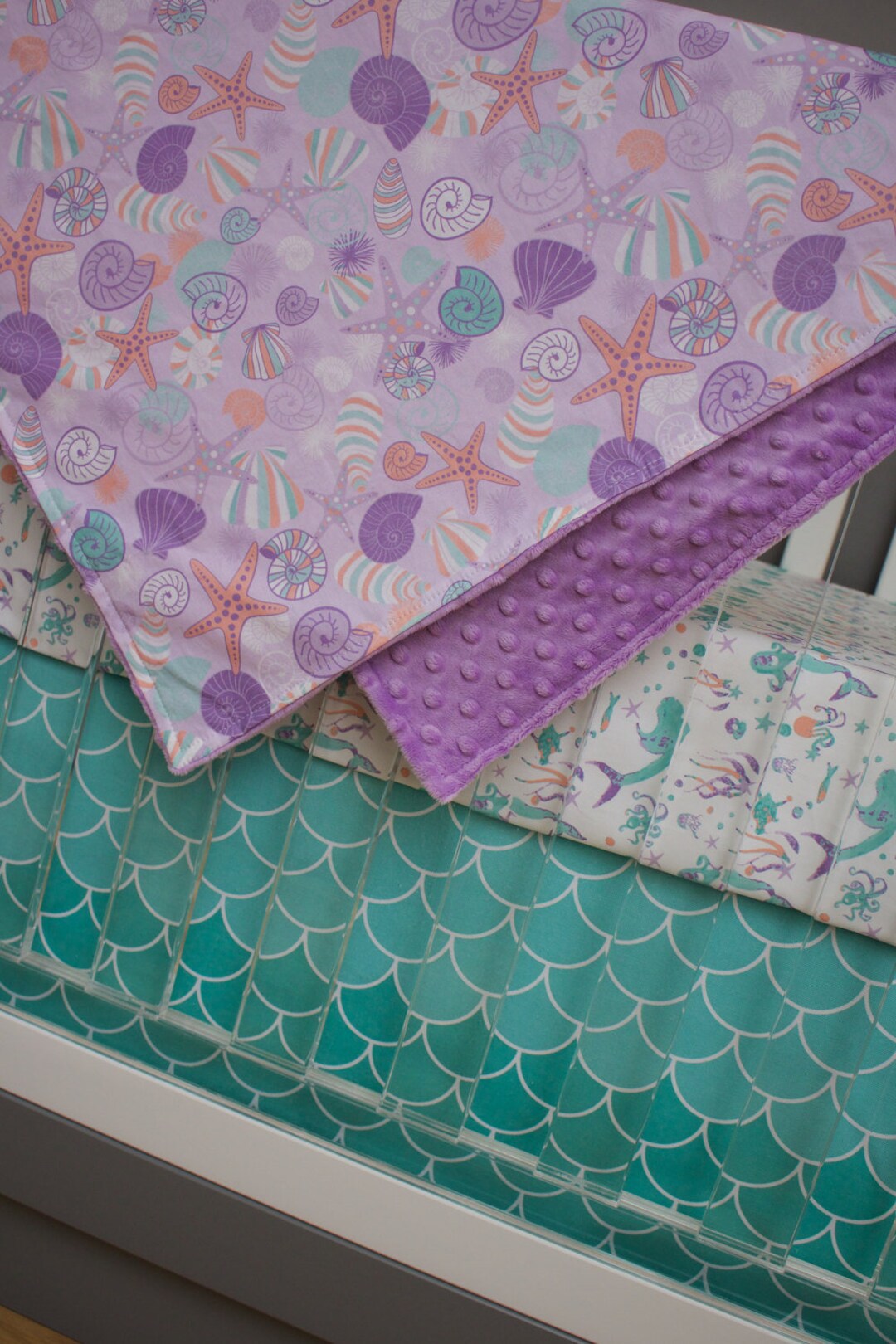 Mermaid Crib Bedding, Mermaid Baby Bedding, Mermaid Crib Set, Mermaid ...