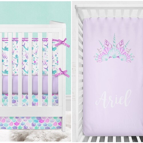 Baby Girl Nursery Mermaid Crib Bedding Crib Sheet Mermaid | Etsy