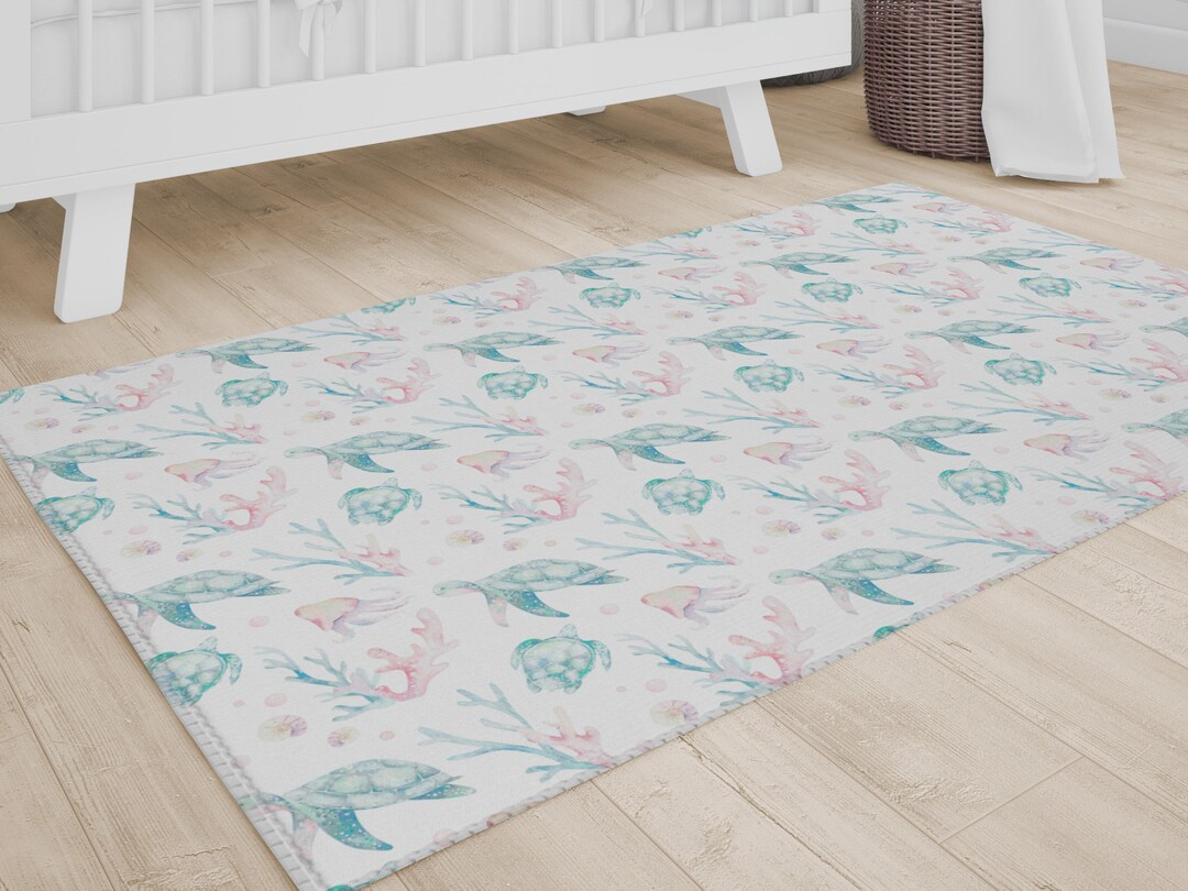 Sweet Sea Turtles Rug, Room Decor, Baby Rug, Toddler, Nursery Rug ...