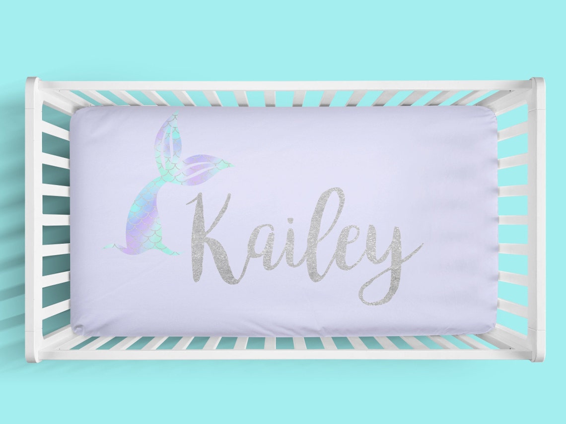 Mermaid Crib Bedding Baby Girl Nursery Baby Bedding Purple | Etsy