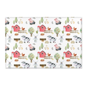 Farm Area Rug, Farm Room Decor, Farm Animal Baby Rug, Toddler Boy Room ...