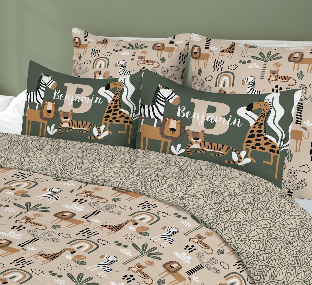 Mod Safari Bedding Set, Safari Bedroom, Jungle Boys Bedding, Animal ...