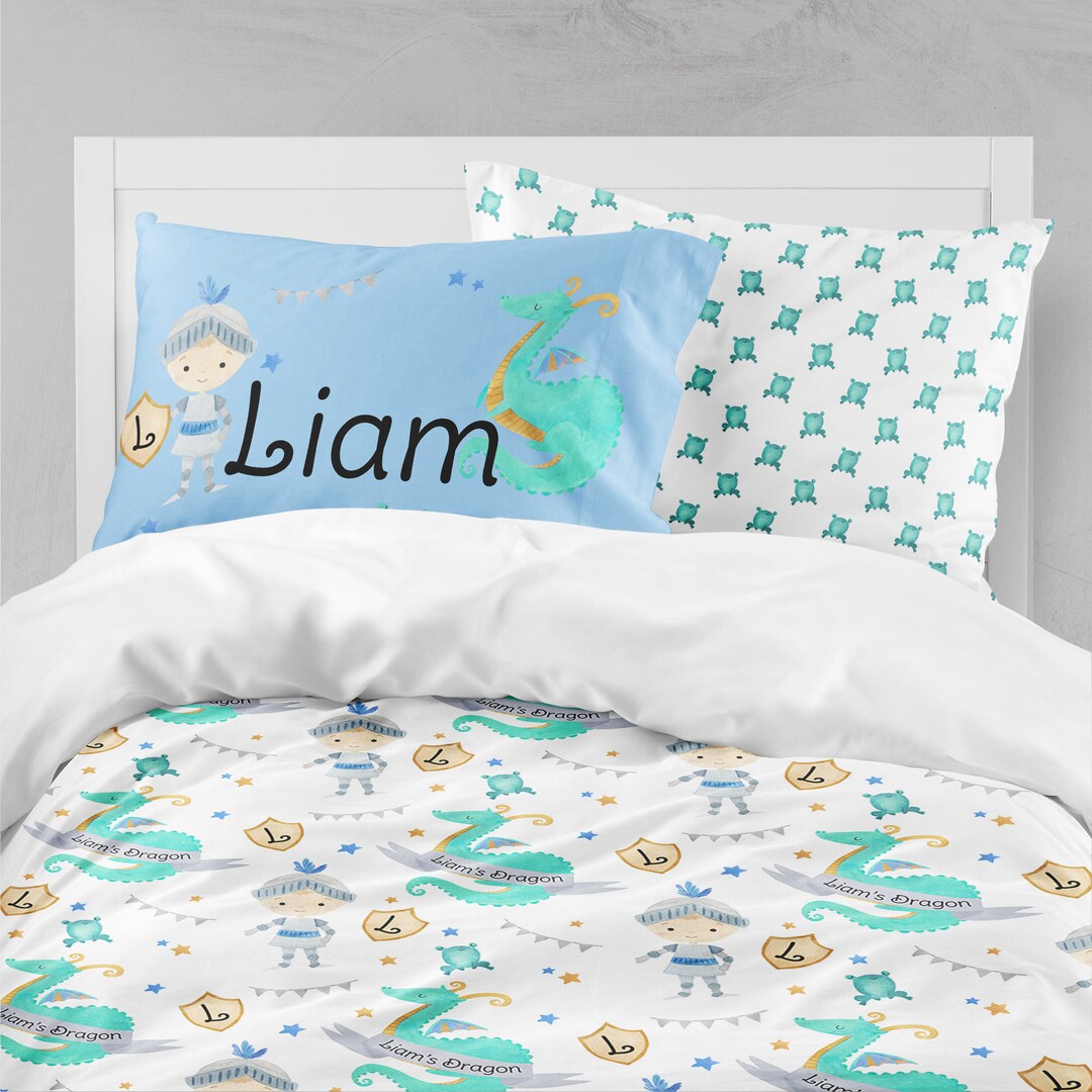 Bedding Set, Boys Room, Knight, Fairy Tale, Dragon, Toddler Bedding ...