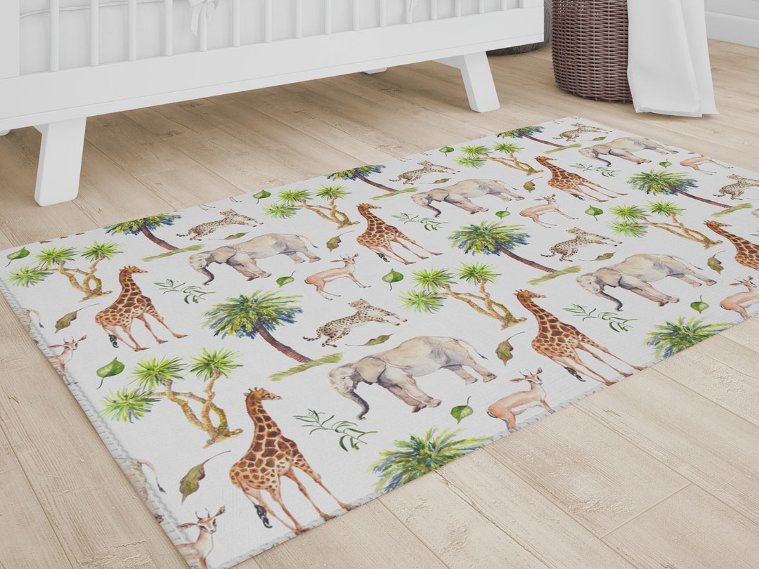 Safari Area Rug, Jungle Room Decor, Animal Baby Rug, Toddler Boy Room ...