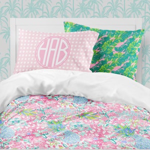 Pink Palm Rug, Preppy Room Decor, Tropical Girls Rug, Pink and Lime ...