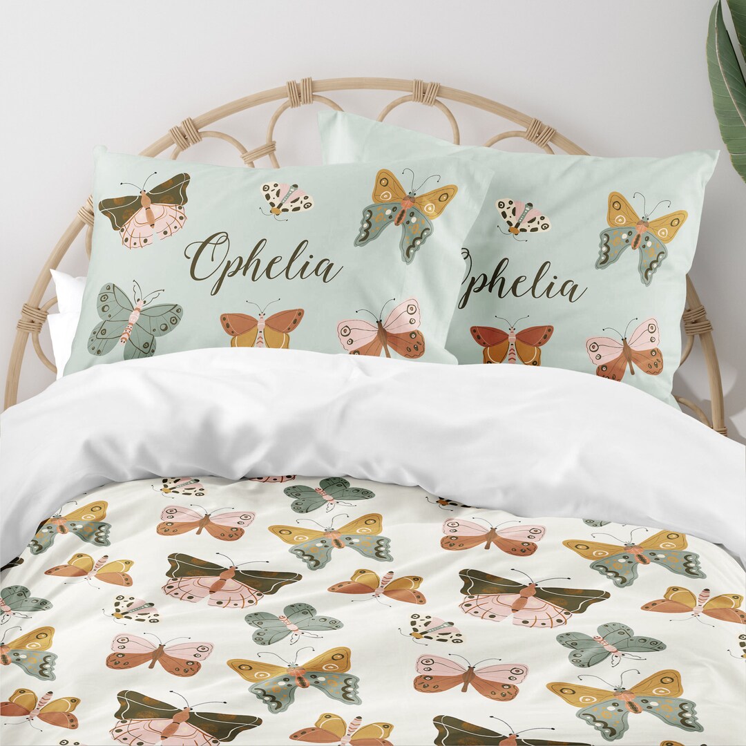 Vintage Butterfly Bedding Set, Girl Bedroom, Butterfly Girl Bedding ...