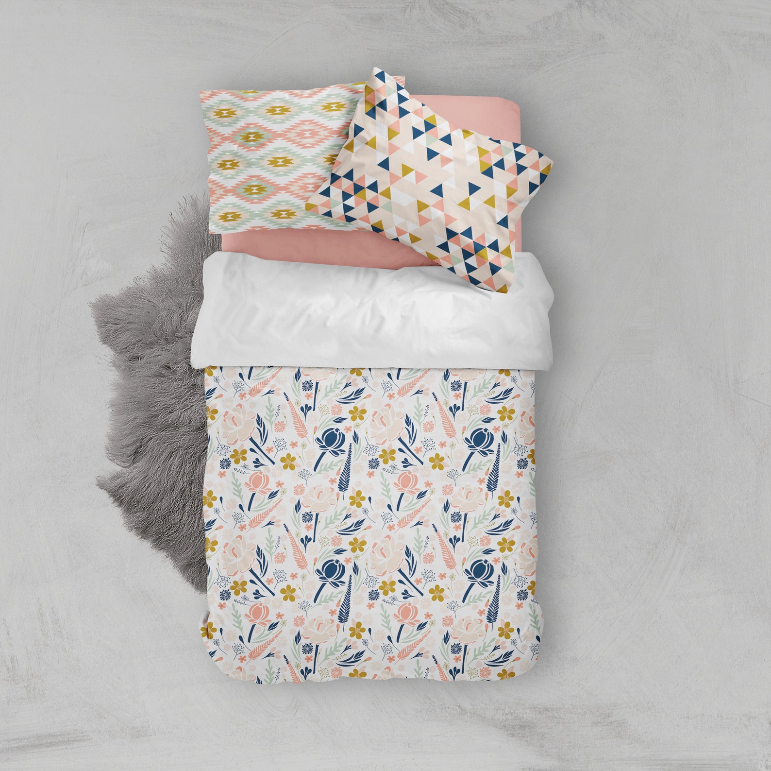 Floral Girls Room Coral Girls Bedding Toddler Duvet Covers - Etsy