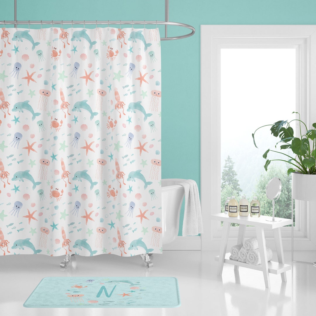 Under the Sea Bath Mat: Personalized Ocean Bathroom Decor - Etsy