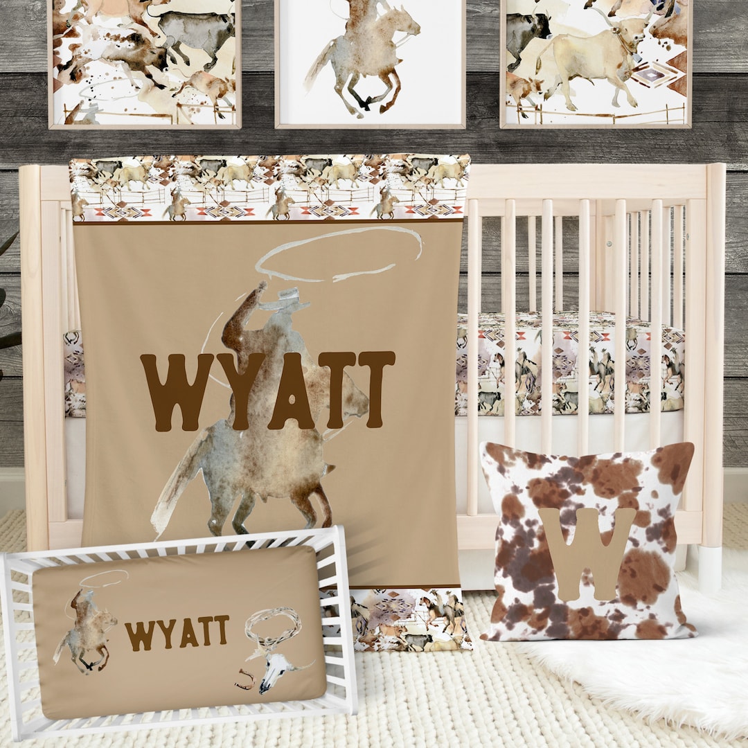 Baby Boy Western Crib Bedding Set: Cowboy Nursery Decor - Etsy