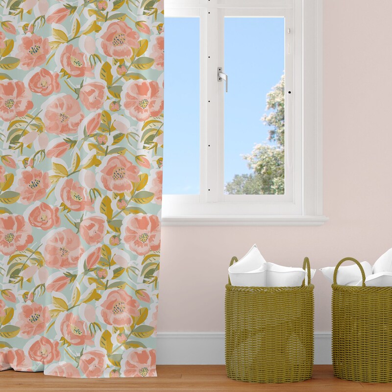 Coral Curtains - Etsy