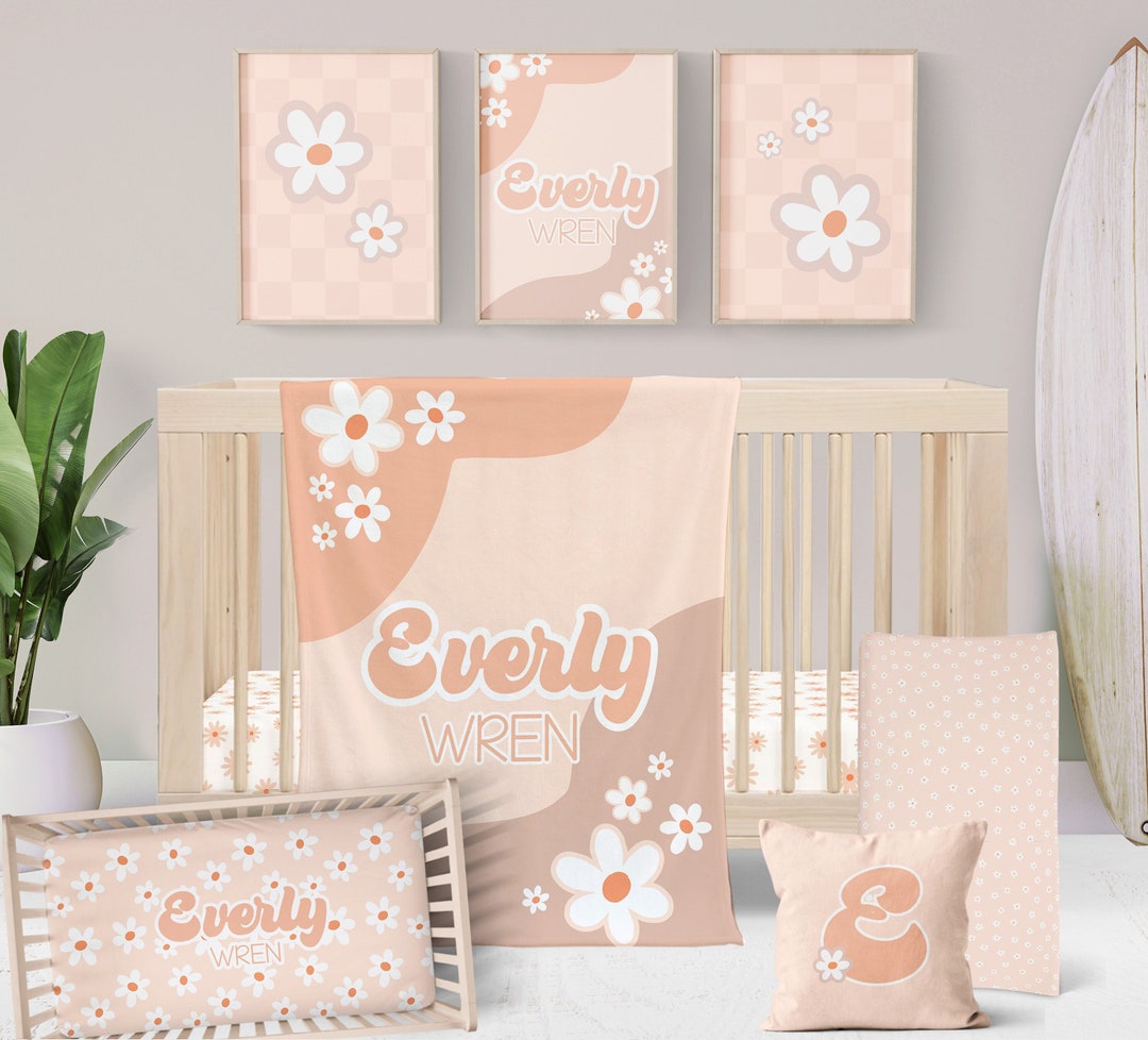 Girl Crib Bedding, Preppy Baby Girl Blanket, Hippie Nursery Decor ...