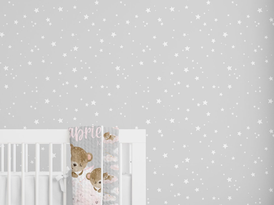 Gray Stars Removable Wallpaper for Your Baby Nursery or Toddler Room ...