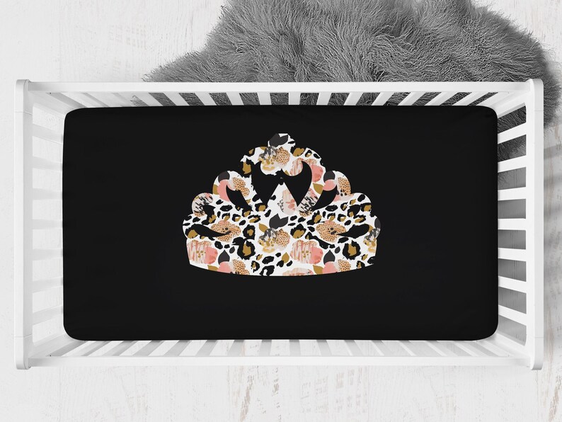 Leopard Crib Bedding Set Baby Girl Nursery Floral Baby | Etsy