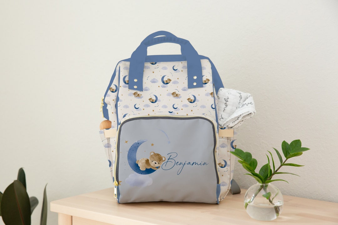 Personalized Teddy Bear Diaper Bag Backpack: Baby Boy Nursery Decor - Etsy