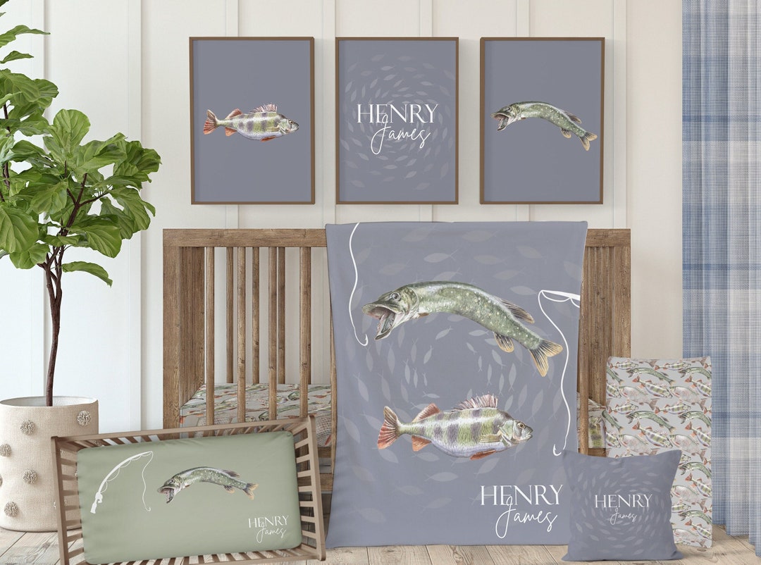 Gone Fishing Crib Bedding Set, Fishing Nursery Decor for Baby Boy ... Gone Fishing Crib Bedding Set, Fishing Nursery Decor for Baby Boy ...